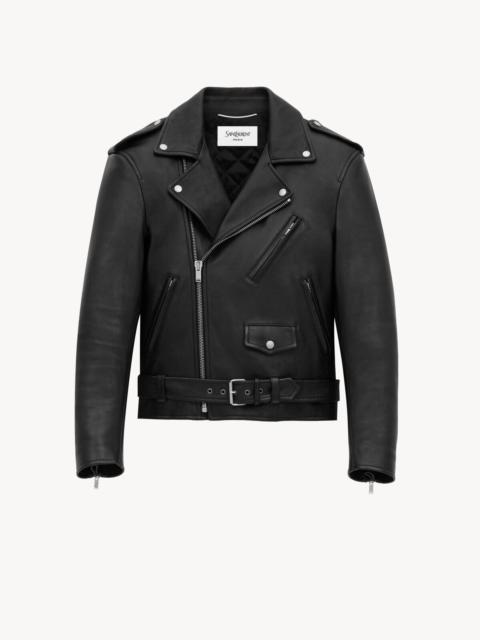 SAINT LAURENT BIKER JACKET IN GRAINED LAMBSKIN | REVERSIBLE