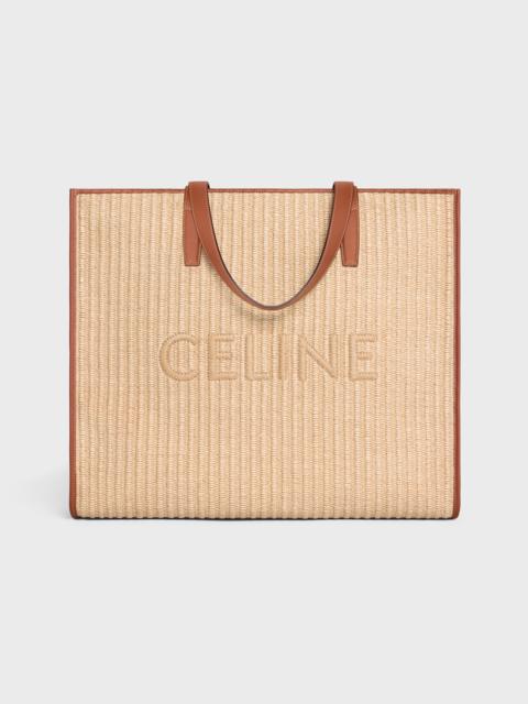 CELINE LARGE CABAS in RAFFIA EFFECT TEXTILE WITH CELINE EMBROIDERY ...