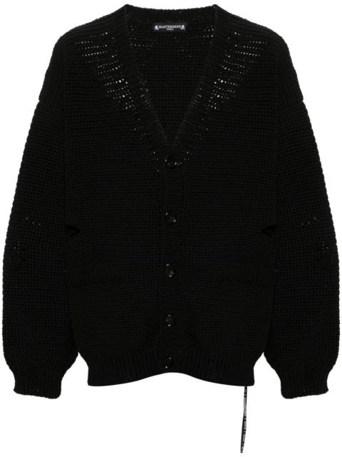 mastermind JAPAN Skull chunky-knit cardigan | REVERSIBLE