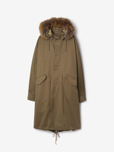 Burberry Faux Fur and Cotton Parka | REVERSIBLE