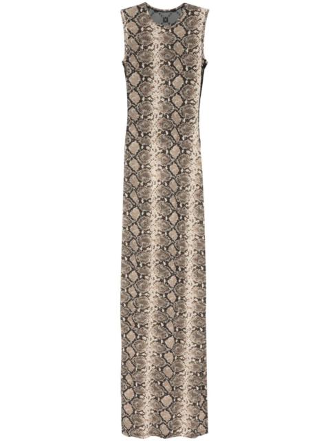 Marine Serre python-print draped maxi dress | REVERSIBLE