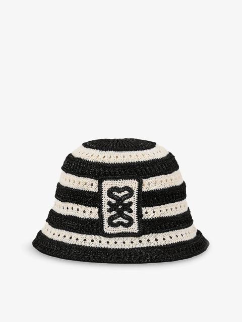 Sandro Monogram Crochet Bucket Hat | REVERSIBLE