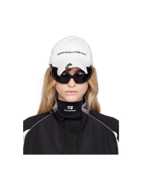 BALENCIAGA White 'Bal.com' Piercing Cap | REVERSIBLE