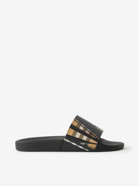 Burberry Sliced Check Print Slides | REVERSIBLE