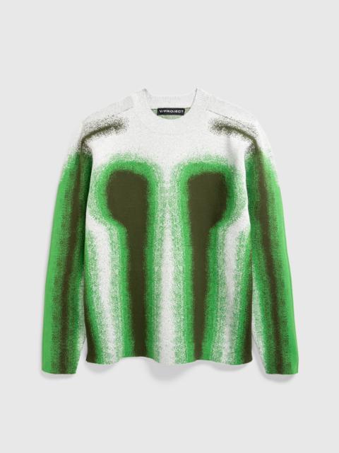 Y/Project Y/Project – Gradient Knit Crewneck Sweater Green | REVERSIBLE