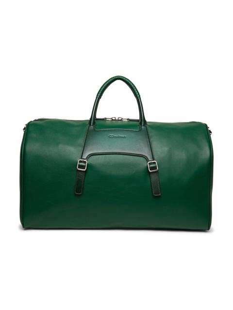 Santoni Green leather weekend bag | REVERSIBLE