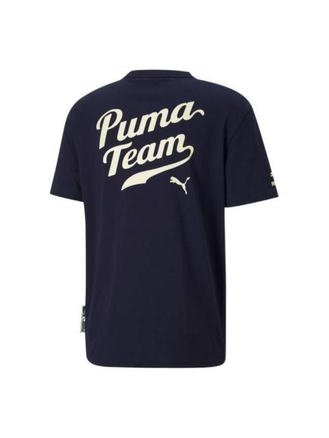 PUMA PUMA Word Team Graphic Tee 'Navy' 536929-06 | REVERSIBLE