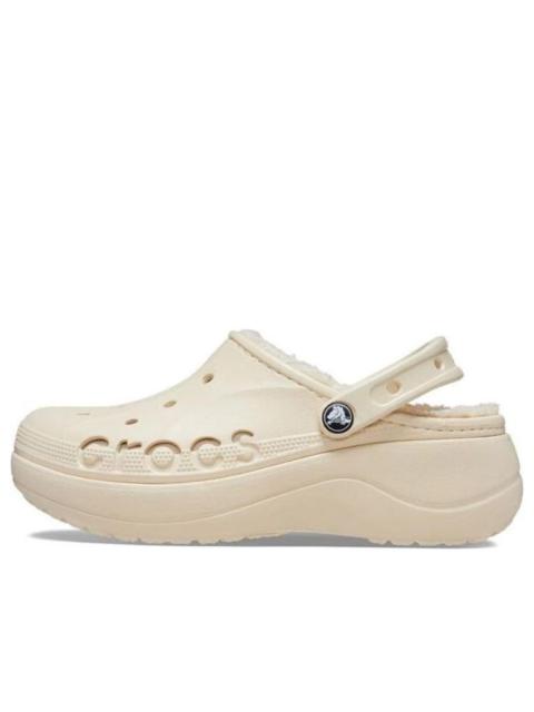 crocs (WMNS) Crocs Baya Platform Lined Clog 'Beige' 208708-11S | REVERSIBLE