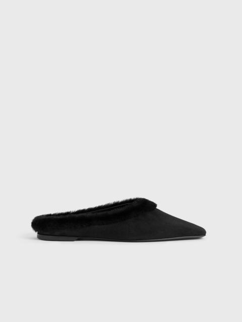 Totême Shearling-edge slippers black | REVERSIBLE