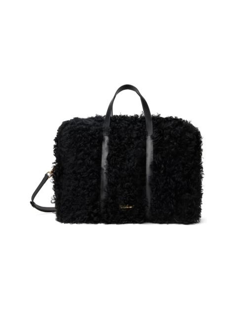 ERNEST W. BAKER Black Shearling Duffle Bag | REVERSIBLE