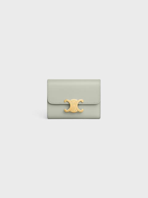 CELINE COMPACT WALLET WITH COIN TRIOMPHE in Shiny calfskin | REVERSIBLE