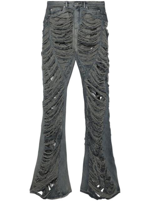 Rick Owens DRKSHDW ripped wide-leg jeans | REVERSIBLE