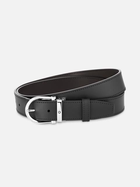 Montblanc Horseshoe buckle black/brown 35 mm reversible leather belt ...