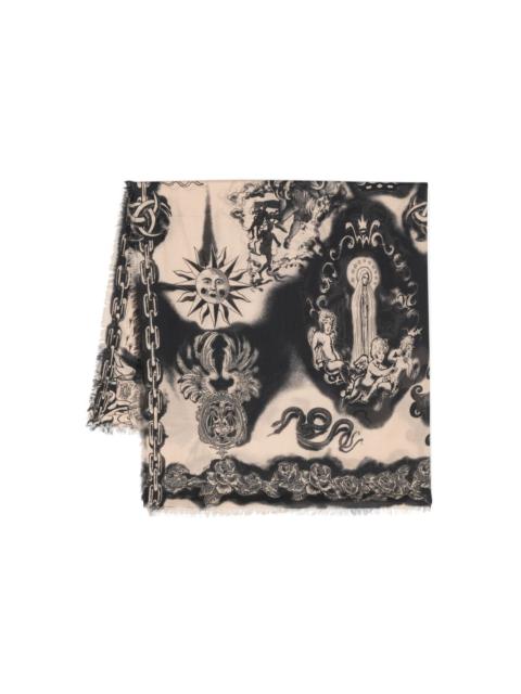 Jean Paul Gaultier Heraldique graphic-print scarf | REVERSIBLE