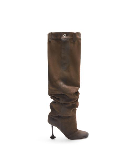 Loewe Toy over the knee boot in waxed suede | REVERSIBLE