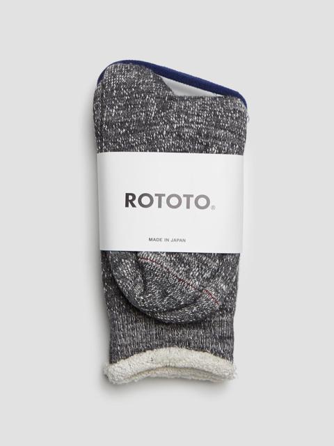 Nigel Cabourn Rototo Double Face Crew Sock in Charcoal | REVERSIBLE
