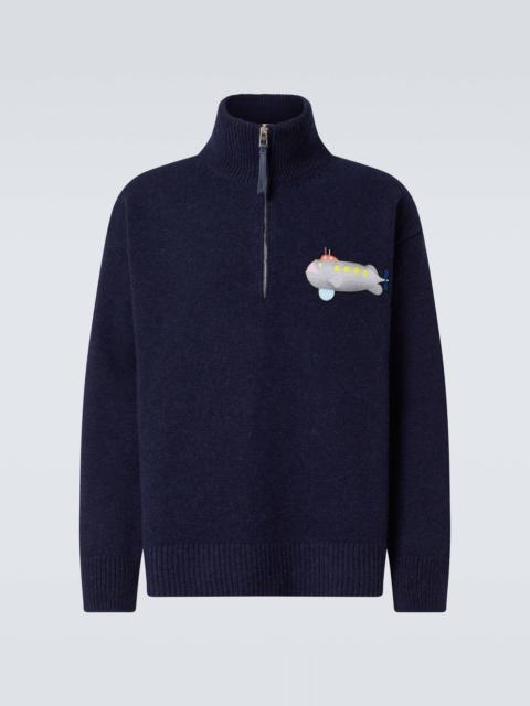 Loewe x Suna Fujita Submarine half-zip sweater | REVERSIBLE