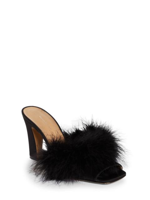 Maison Margiela Feather Peep Toe Slide Sandal | REVERSIBLE