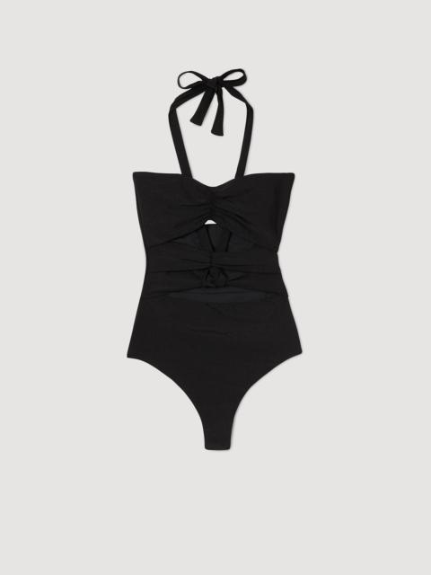 Sandro One-piece openwork swimsuit with ties | REVERSIBLE