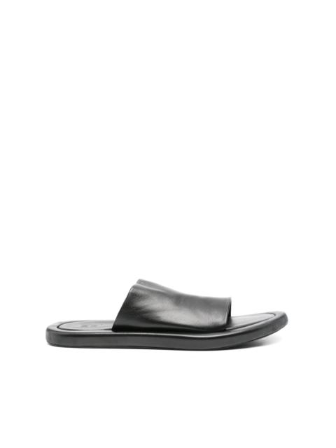 BALENCIAGA round-open toe leather sandals | REVERSIBLE