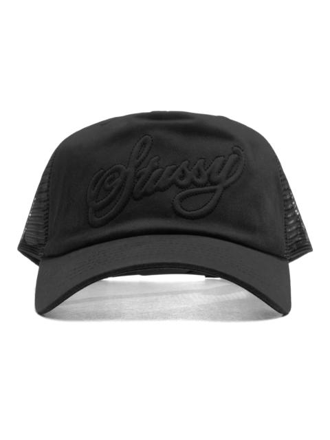 Stüssy WAXED CURSIVE STITCHED TRUCKER SNAPBACK - BLACK | REVERSIBLE