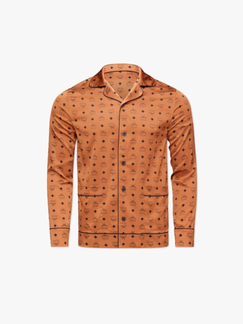 MCM Classic Logo Silk Pajama Shirt | REVERSIBLE