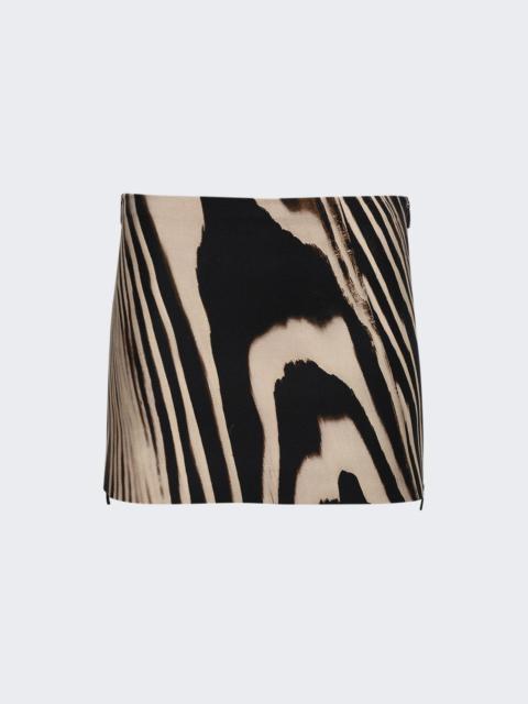 David Koma Zebra Print Mini Skirt Beige And Black | REVERSIBLE