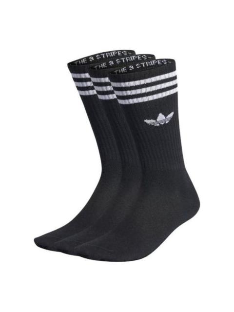 adidas adidas Originals Mid-Cut Socks 3 Pairs 'Black' IL5022 | REVERSIBLE