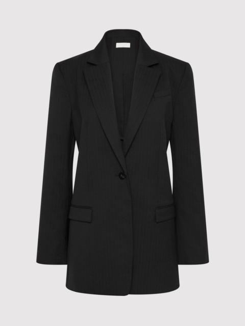 ST. AGNI Split Back Blazer - Black Pinstripe | REVERSIBLE