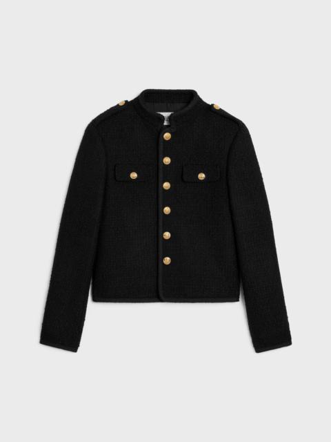 CELINE military jacket in bouclé tweed | REVERSIBLE