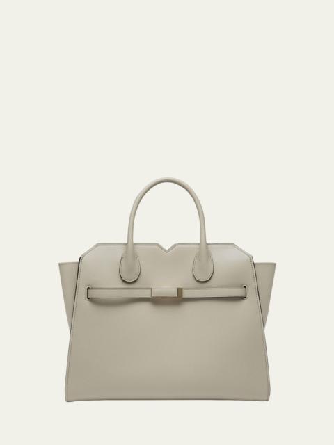 Valextra Milano Medium Leather Tote Bag | REVERSIBLE