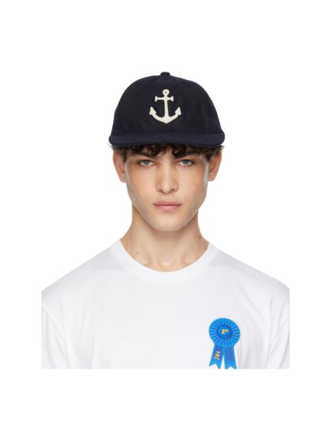 UNIFORM BRIDGE Navy Anchor Wool Ball Cap | REVERSIBLE