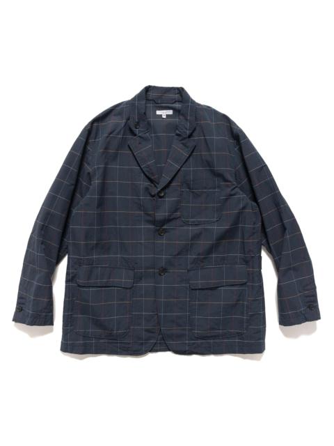 Engineered Garments Loiter Jacket CL Windowpane Navy | REVERSIBLE