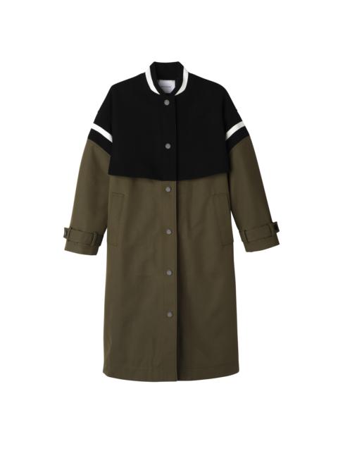 Longchamp Teddy spirit trench Khaki - Gabardine and wool | REVERSIBLE