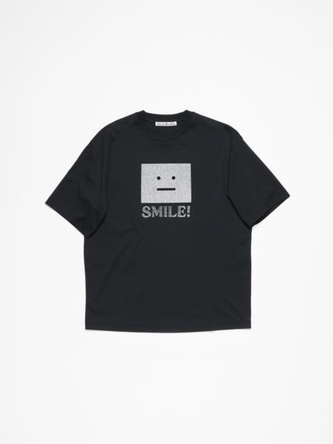 Acne Studios Face logo t-shirt - Relaxed fit - Black | REVERSIBLE